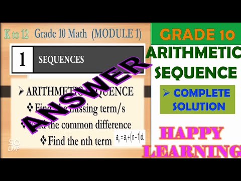 Arithmetic Sequence Answer Key | Complete Solution & Explanation