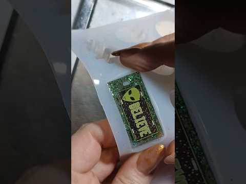 Glitter Alien Keychain