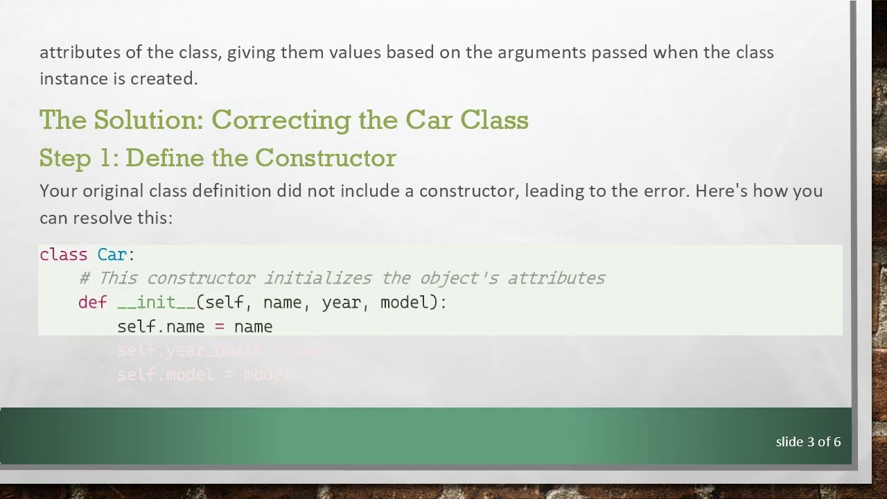 Resolving the TypeError: Understanding Constructors in Python Classes