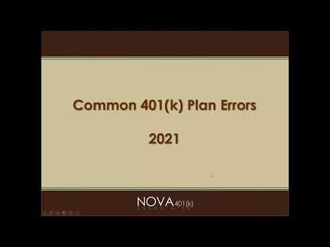Common 401K Plan Errors