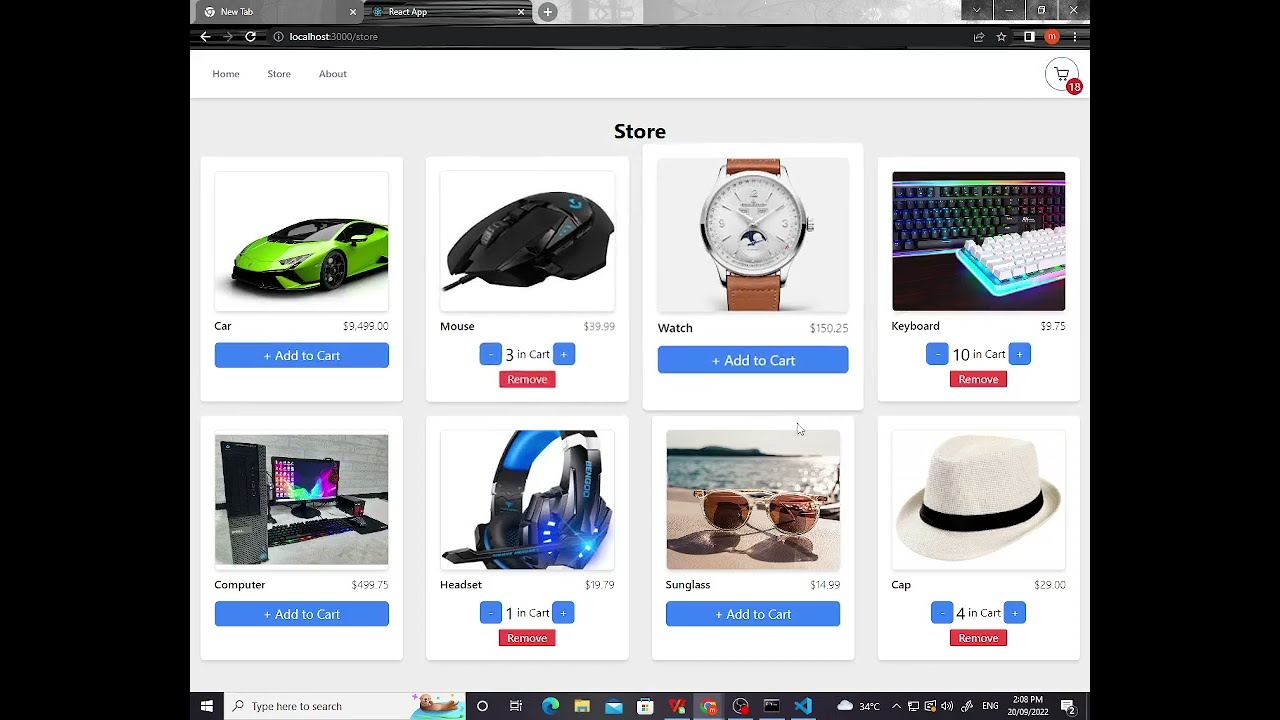 Shopping-Cart with React, Typescript, Tailwind