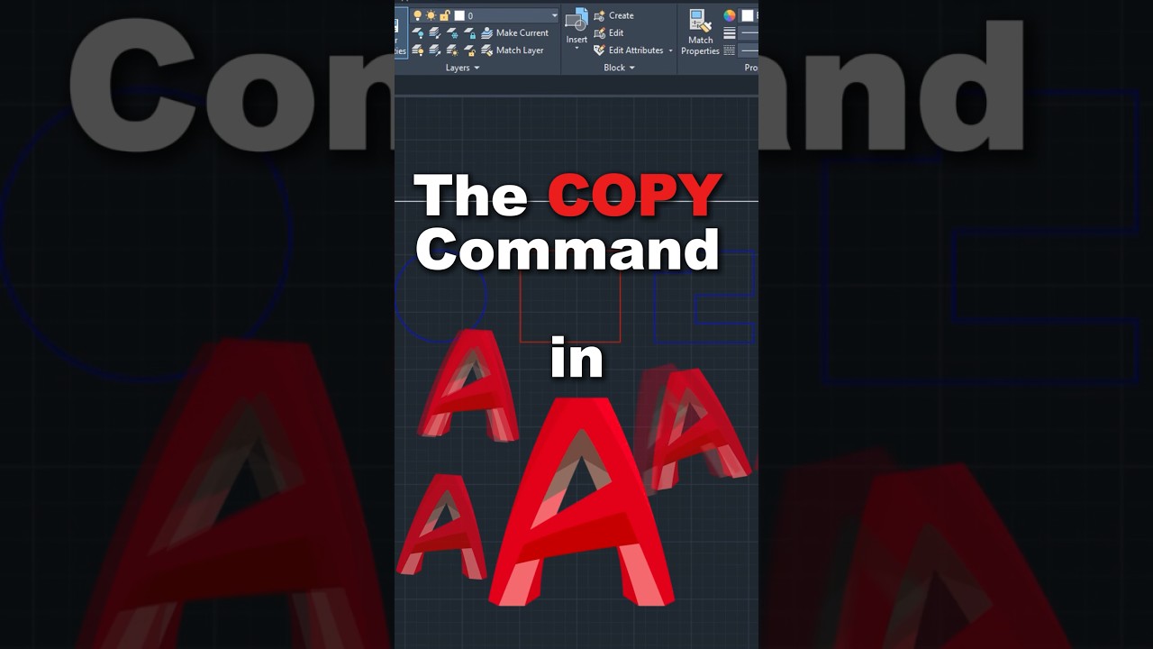 Using the copy command in AutoCAD #autocadtutorial #cadsoftware #ai #cadsoftware #tutorial