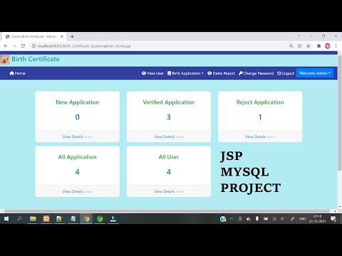 Learn Online Birth Certificate System Project || JSP MYSQL Project - Mind Luster