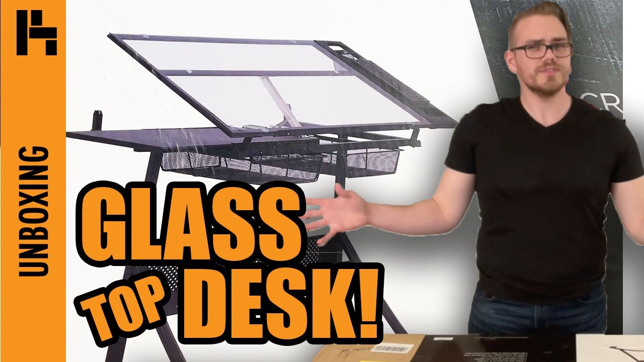 GLASS TOP DESK?! Unboxing / Building / Review of Master Touch Art Station!