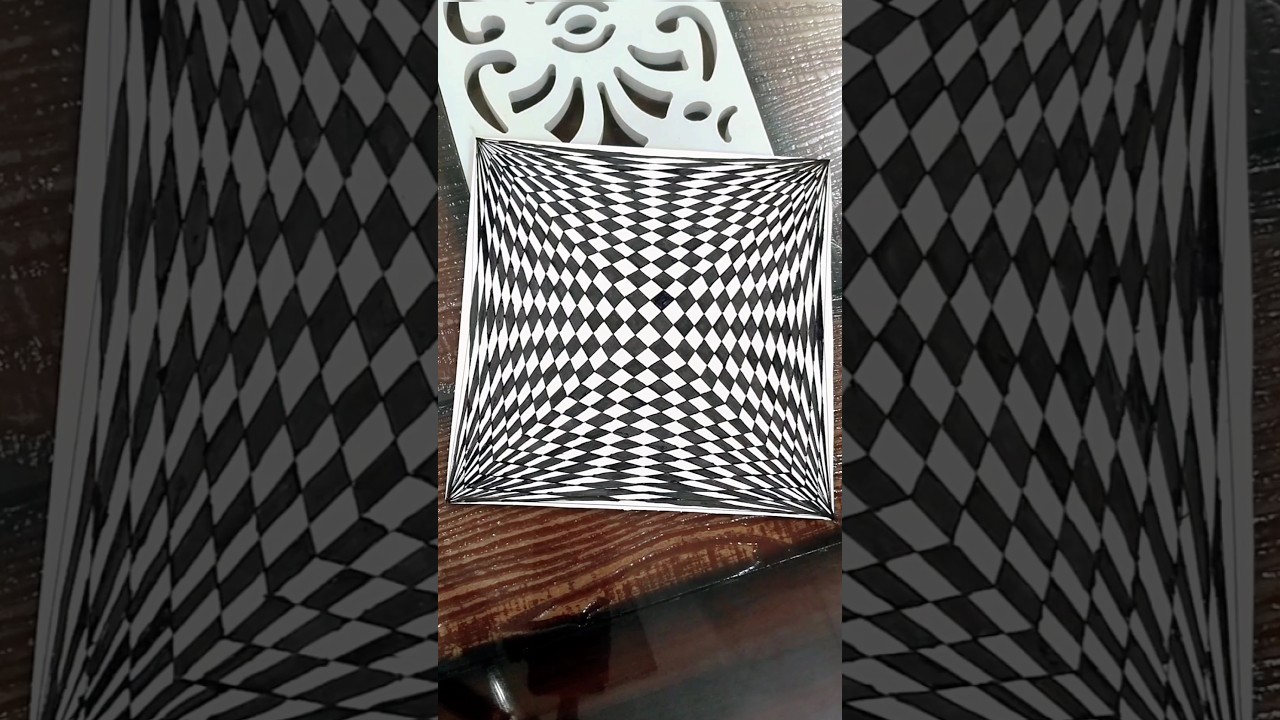 How to draw a illusion drawing #3d #optical #illusion #drawing #easy #lines #art #geometric#shorts