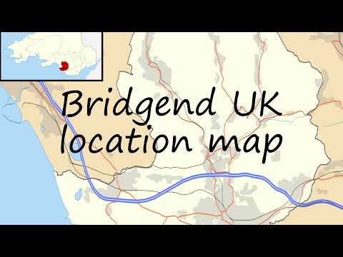 How to pronounce Bridgend UK location map in English?