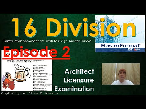 16 Division Episode 2 - Construction Specifications Institute (CSI)'s Master Format - ALE Review
