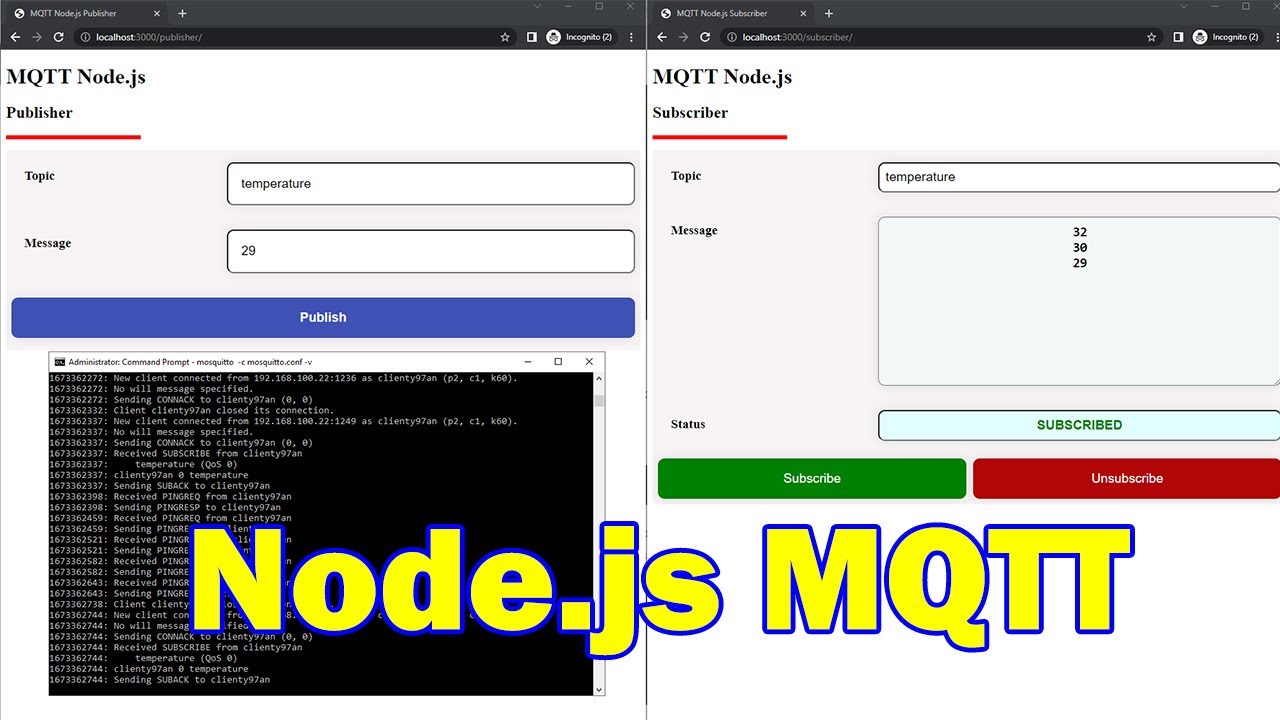 MQTT using Node.js with practical examples