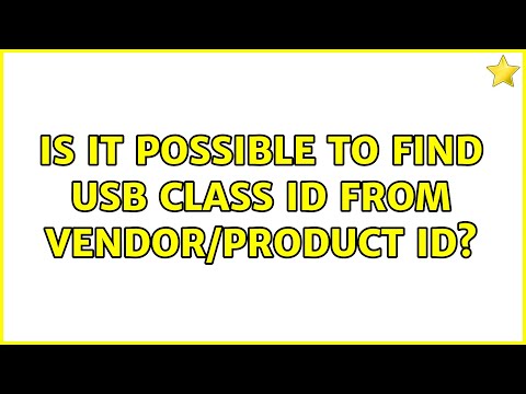 Is it possible to find USB Class ID from Vendor/Product ID?