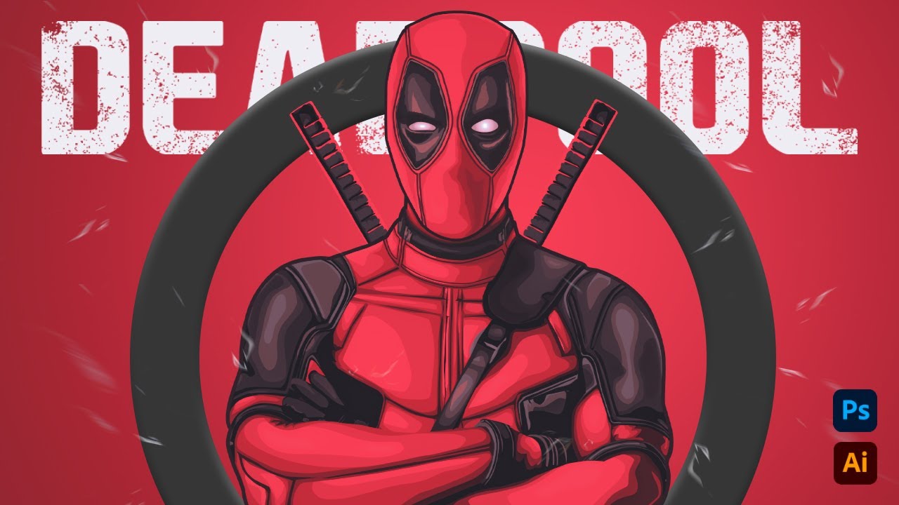 Deadpool Vector Art tutorial By Adobe illustrator | Speed art