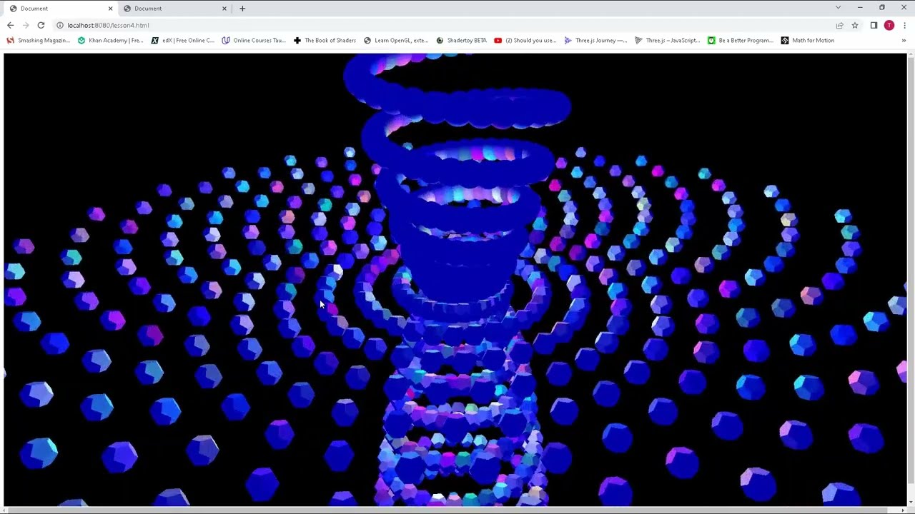 Three.js tutorial: Geometry spiral animation