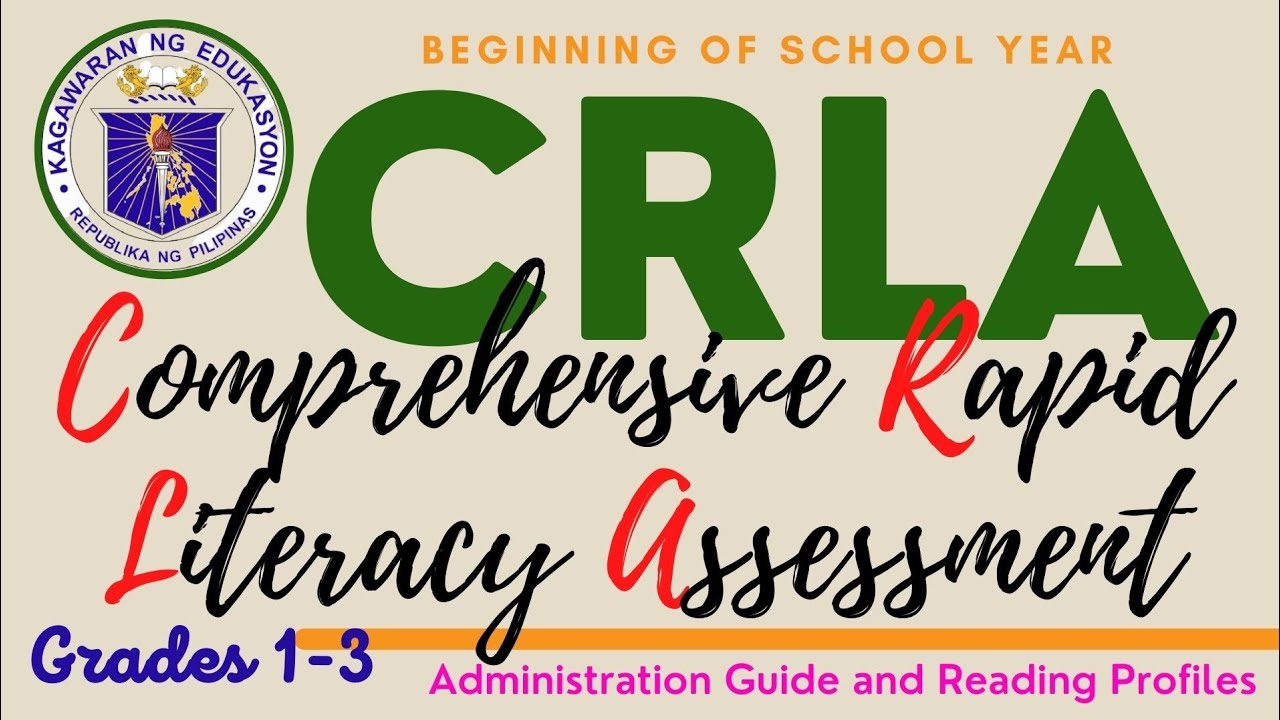 What is CRLA??? (Comprehensive Rapid Literacy Assessment) for Grades 1-3