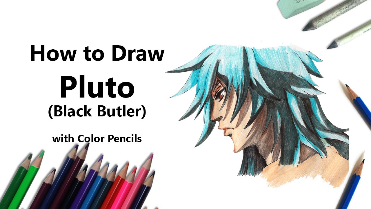 How to Draw a Pluto from Black Butler with Color Pencils [Time Lapse]