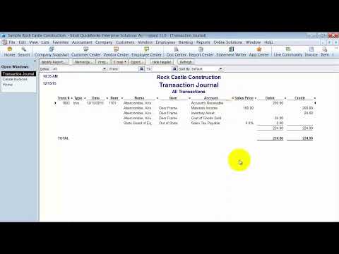 Debits and Credits - Invoice with Inventory Items - Learn QuickBooks Accounting