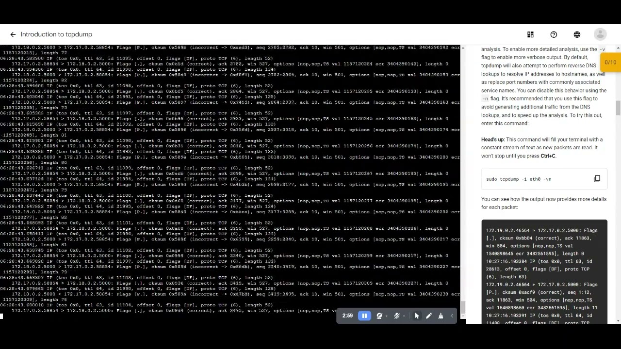 Introduction to tcpdump Qwiklabs