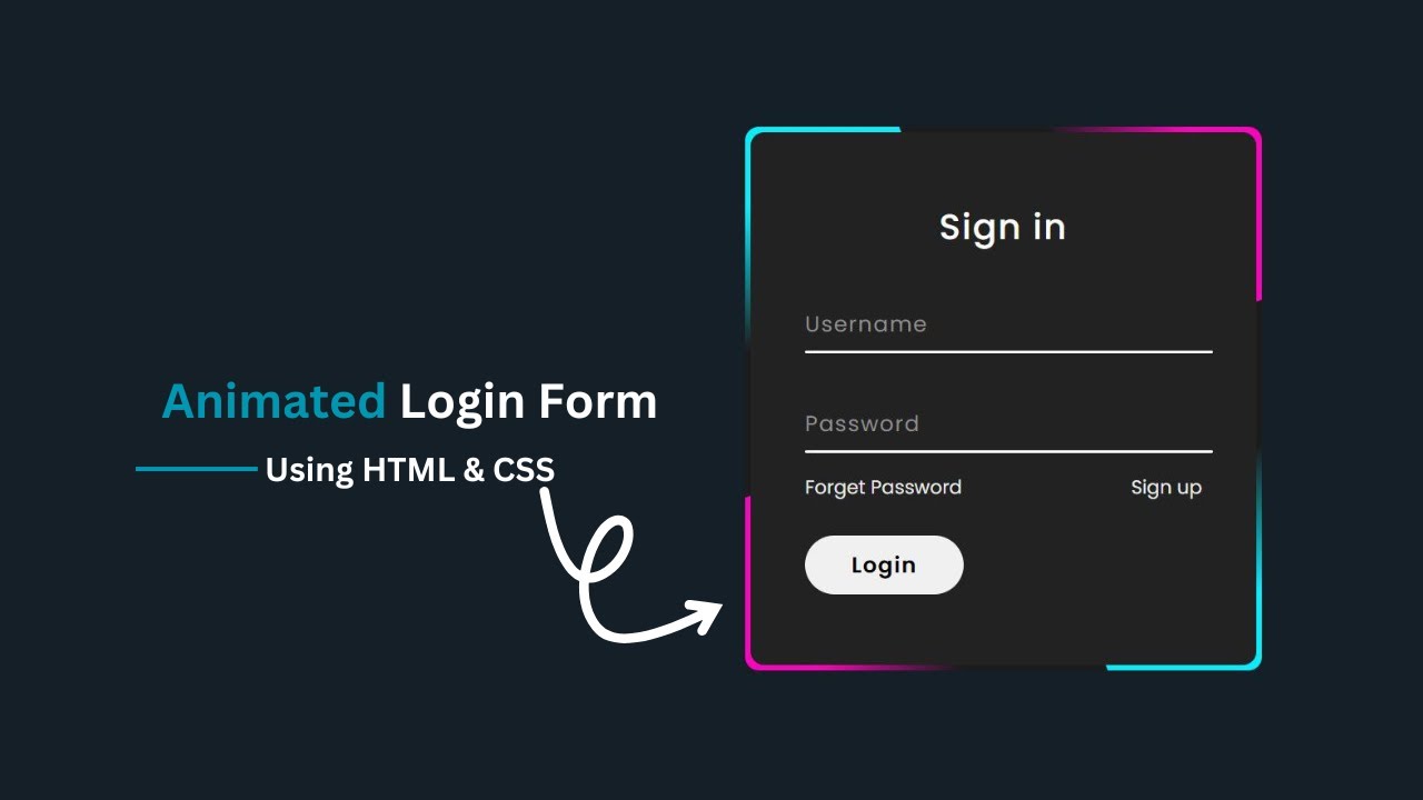 Animated Login Form Using HTML & CSS | No JavaScript! 🔥