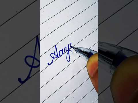 writing a name "Aayushi" in cursive #shorts