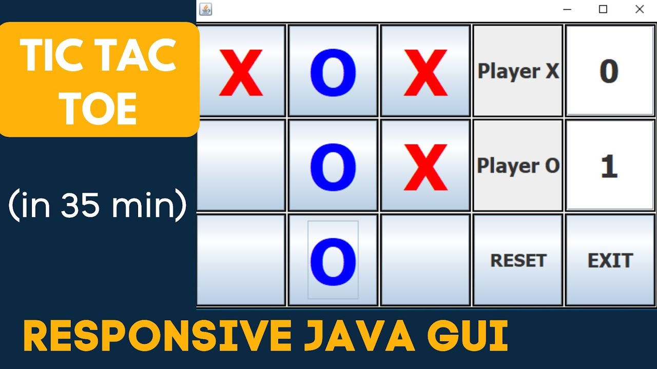 Tic Tac Toe | Java | GUI | Eclipse | Completely Responsive Layout