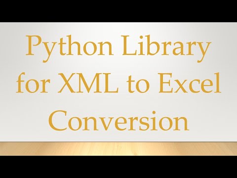 Python Library for XML to Excel Conversion