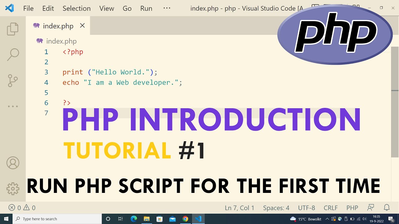 PHP INTRODUCTION - RUN PHP SCRIPT ON LOCALHOST FOR THE FIRST TIME | PHP TUTORIAL | LEARN PHP