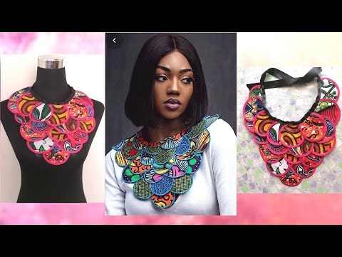 DIY Statement African Print Bib Necklace -Beautarie