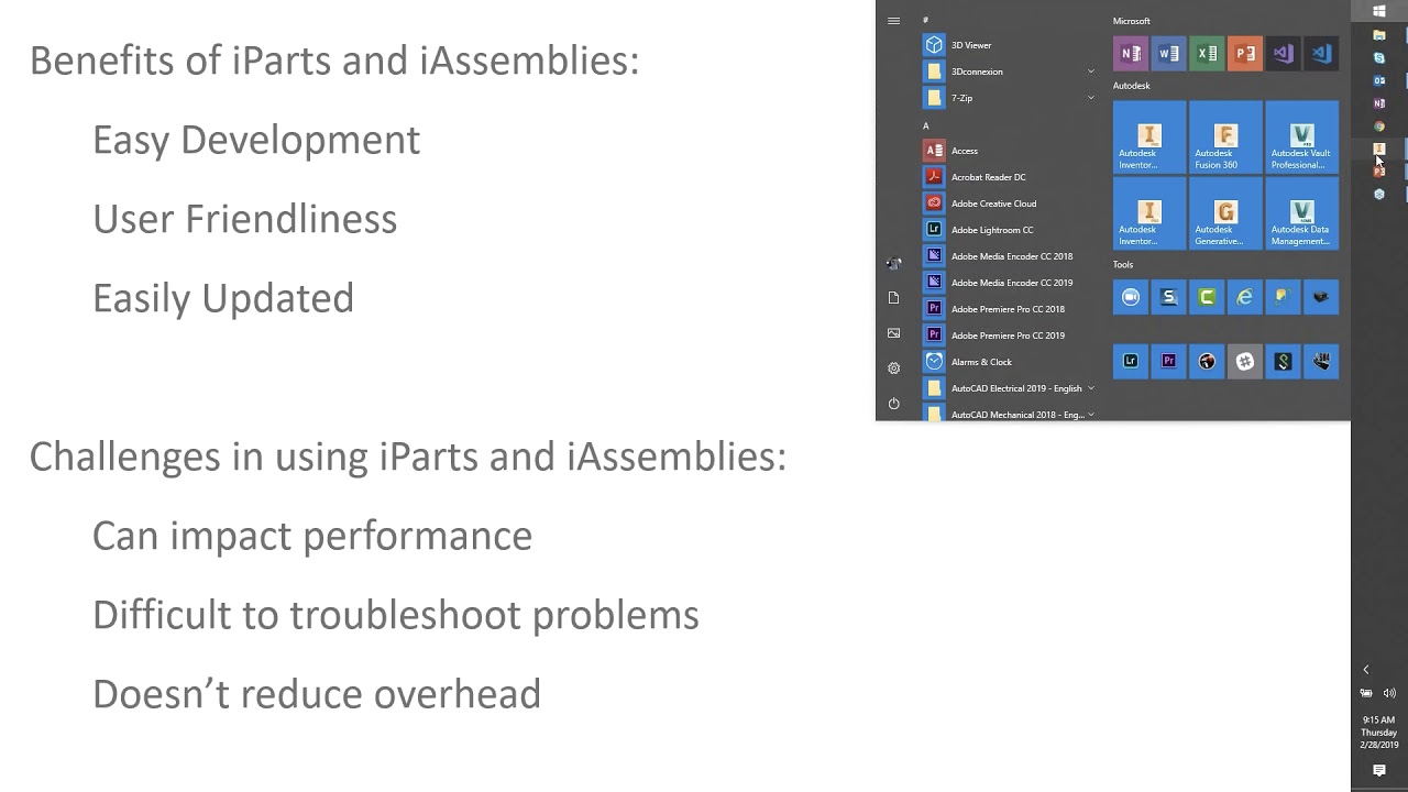 Design Automation Part 2 Ch 2 Challenges when using iParts and iAssemblies