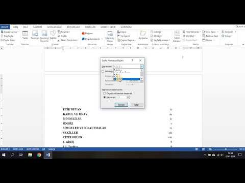 Word'de Sayfa Numaraları Ekleme (Roma rakamı)