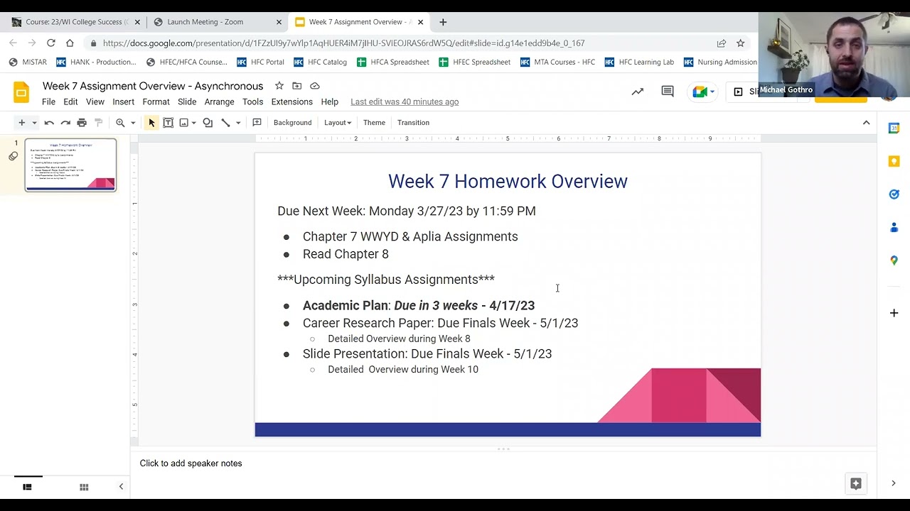 COLL 101 Week 7 Assignment Overview