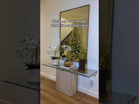 Entryway travertine console table ✨
