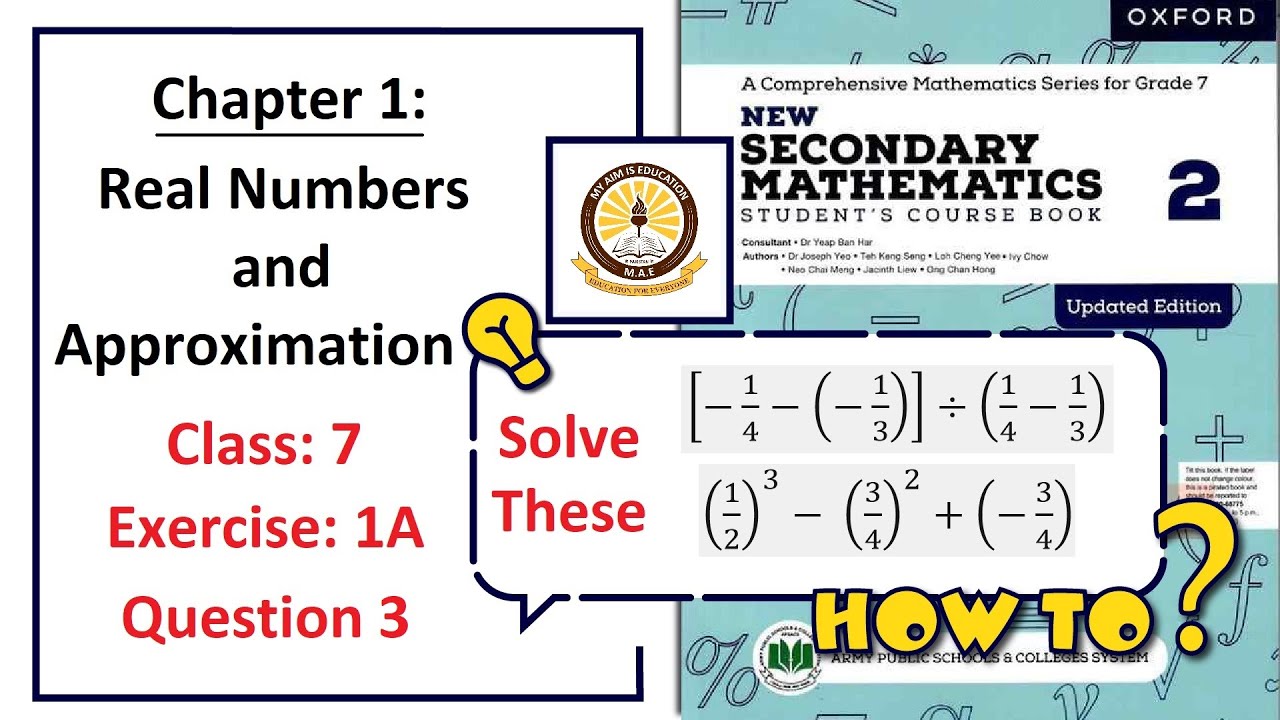 Exercise 1A Question 3 solution – Math Class 7 (APS) (How to simplify fractions).