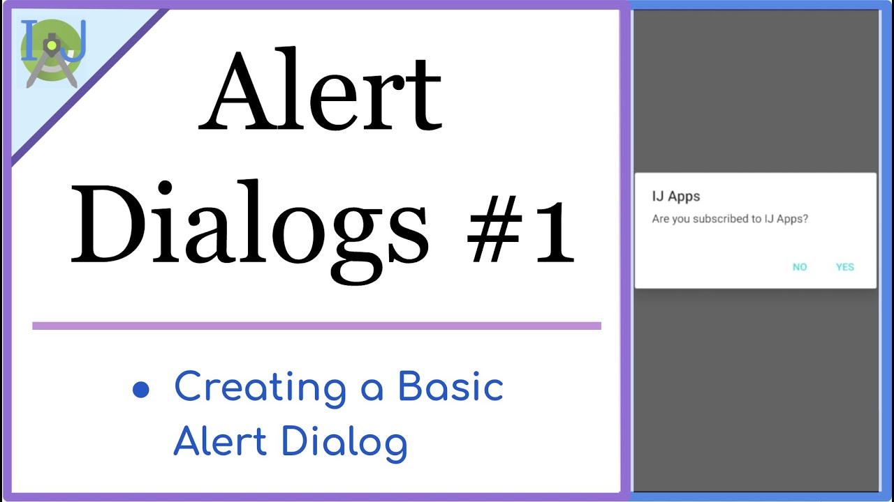 Creating an Alert Dialog (popup box) | #1