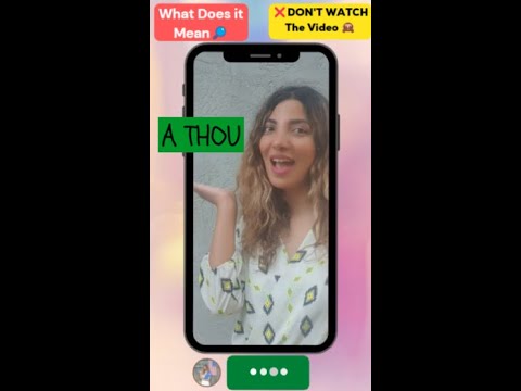 What Does a "THOU" mean? 🔎DON'T❌ WATCH 🙈THE VIDEO ✍️ ANSWER IN THE 💬 FIRST #English #Shorts