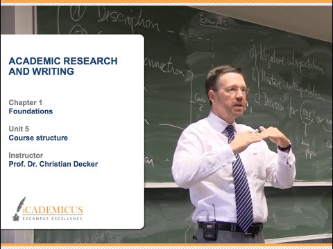 Academic research and writing – Chapter 1 Foundations – Unit 5 Course structure