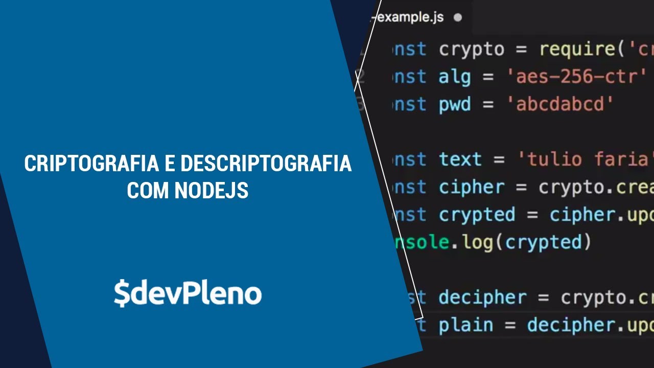Criptografia e descriptografia com NodeJS
