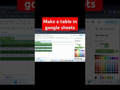 how to create a table in excel with multiple columns. make a table in google sheets. #spreadsheets