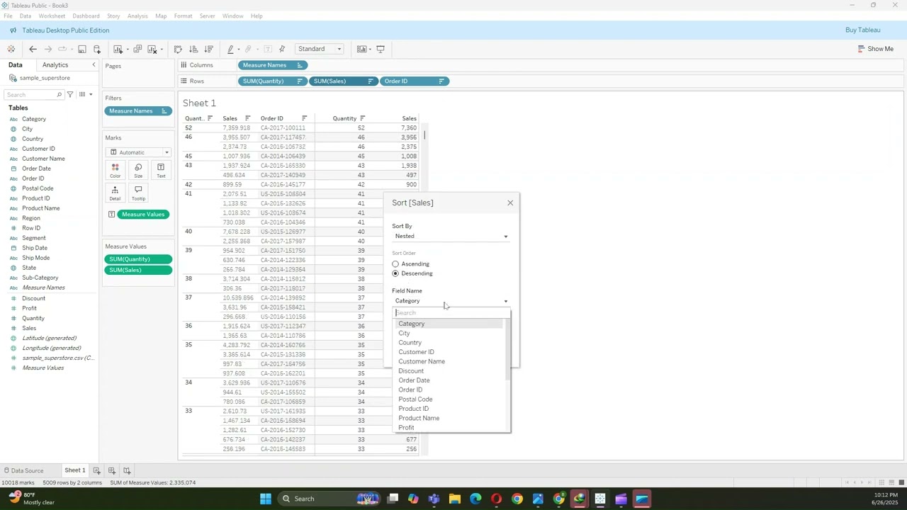 How to Sort by Multiple Measures in Tableau | Tableau Sorting Tutorial
