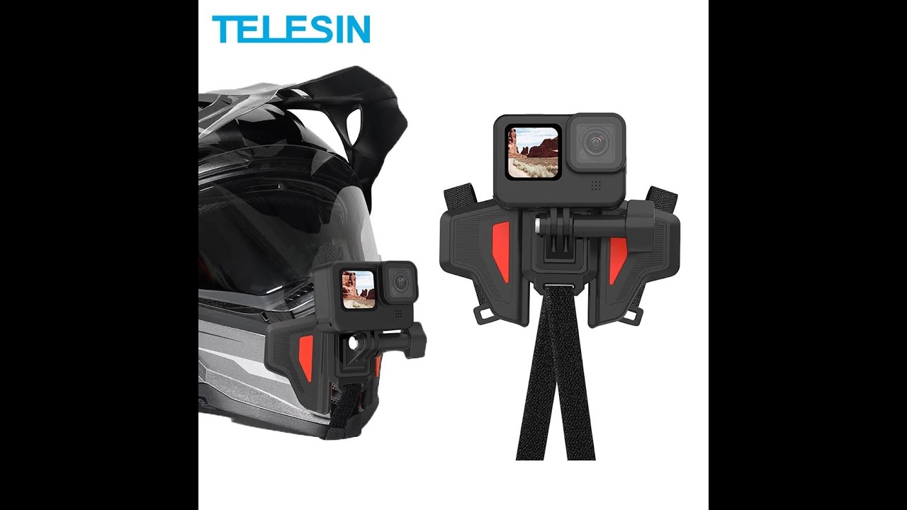TELESIN Upgraded Motorcycle Bike Helmet Front Chin Mount Strap