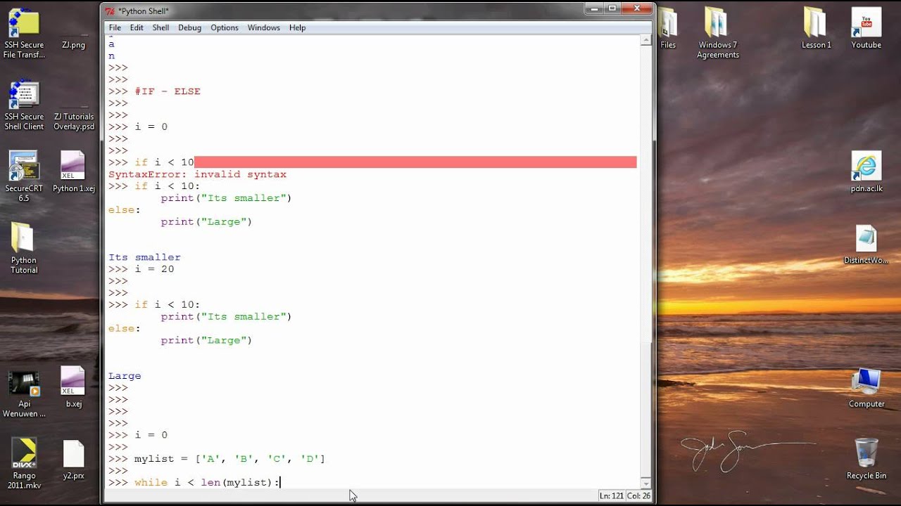 Python Basics - Lesson 4 - FOR Loop, WHILE Loop and Conditional IF Statement