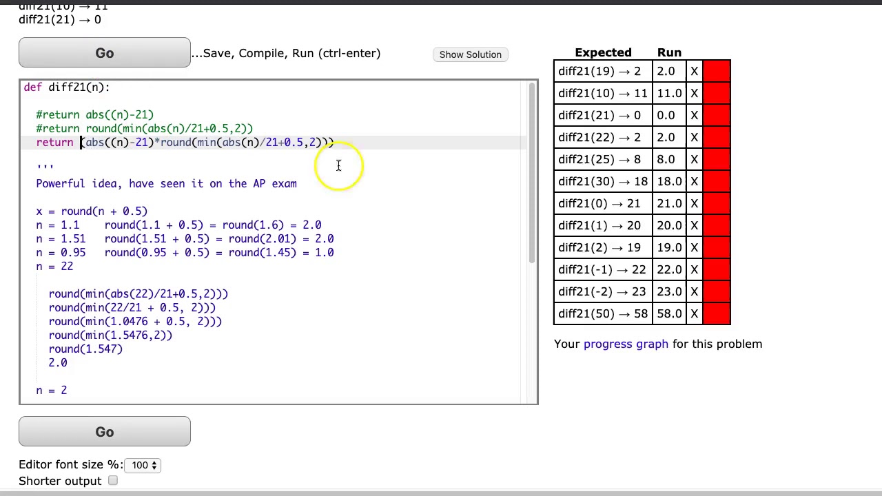 Codingbat - diff21 Extension (Python)
