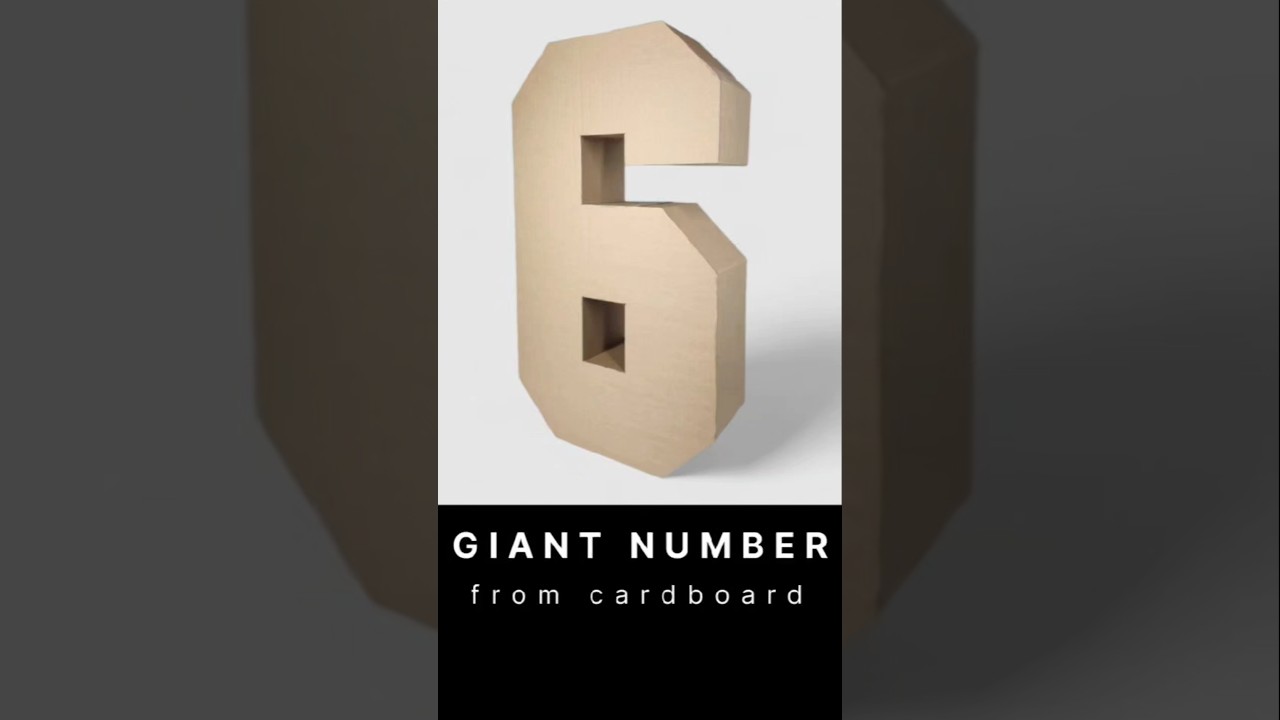 Giant Number 6 Standee from cardboard.#giantnumbers #cardboardnumber #cardboardcrafts #numbersix