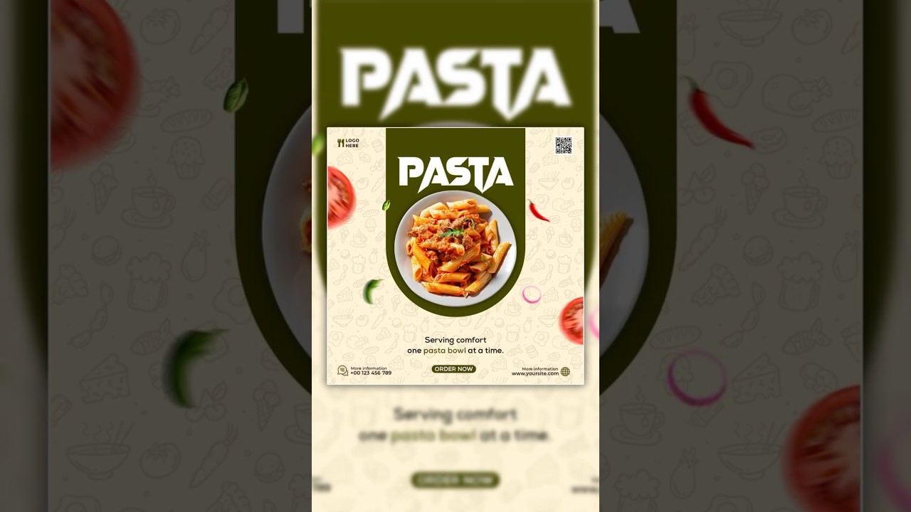 Pasta Poster Design In Photoshop | Graphic Design