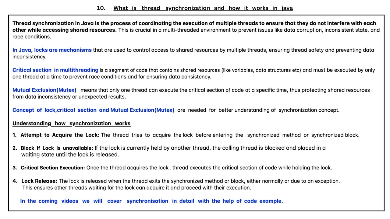 10-Java-Thread-Synchronization  #java #multithreading #synchronization