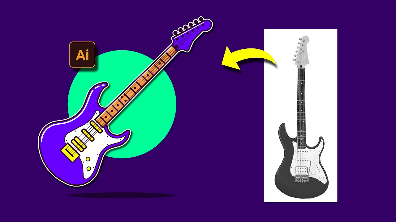 Adobe Illustrator Tutorials - Tracing Guitar from image