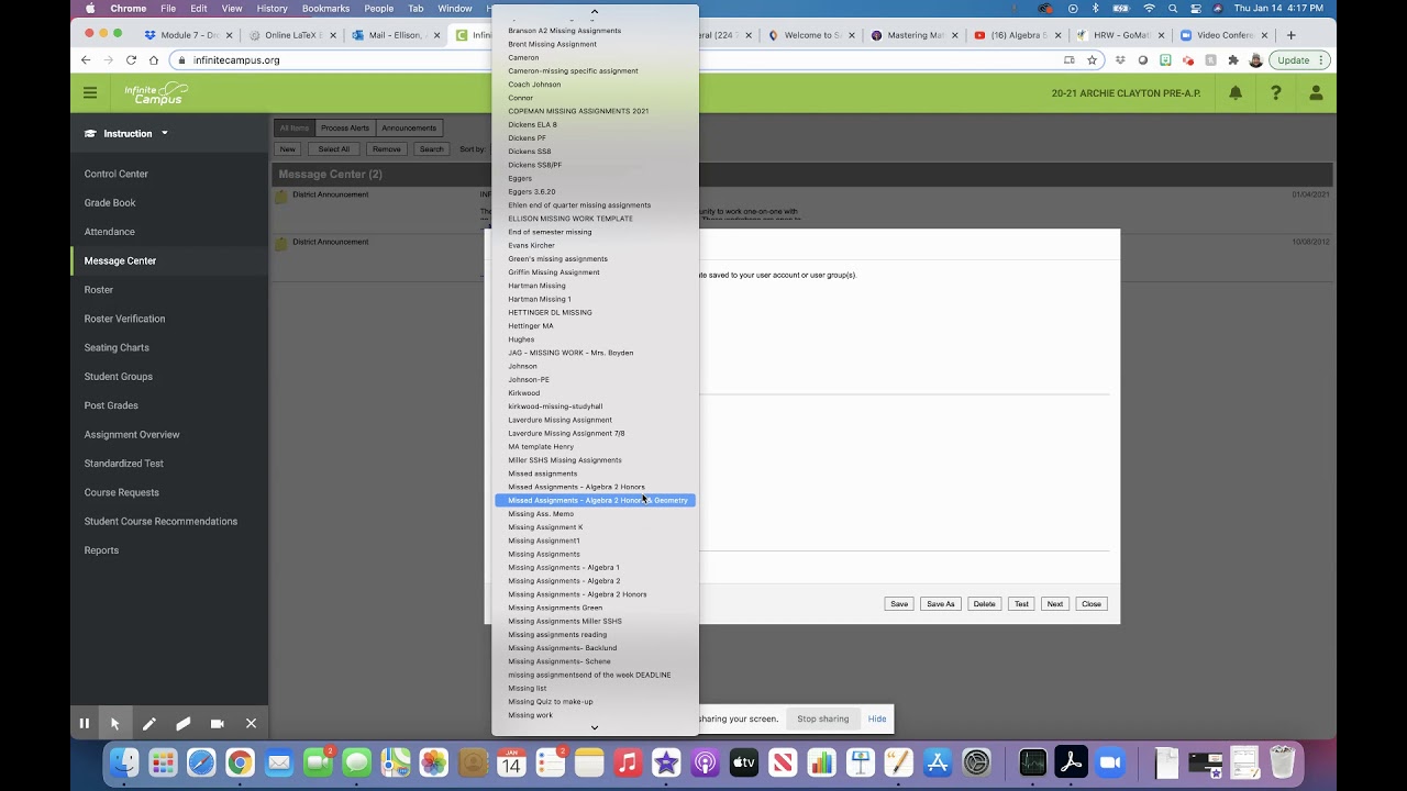 How to Send a Missing Assignment Email Through Infinite Campus