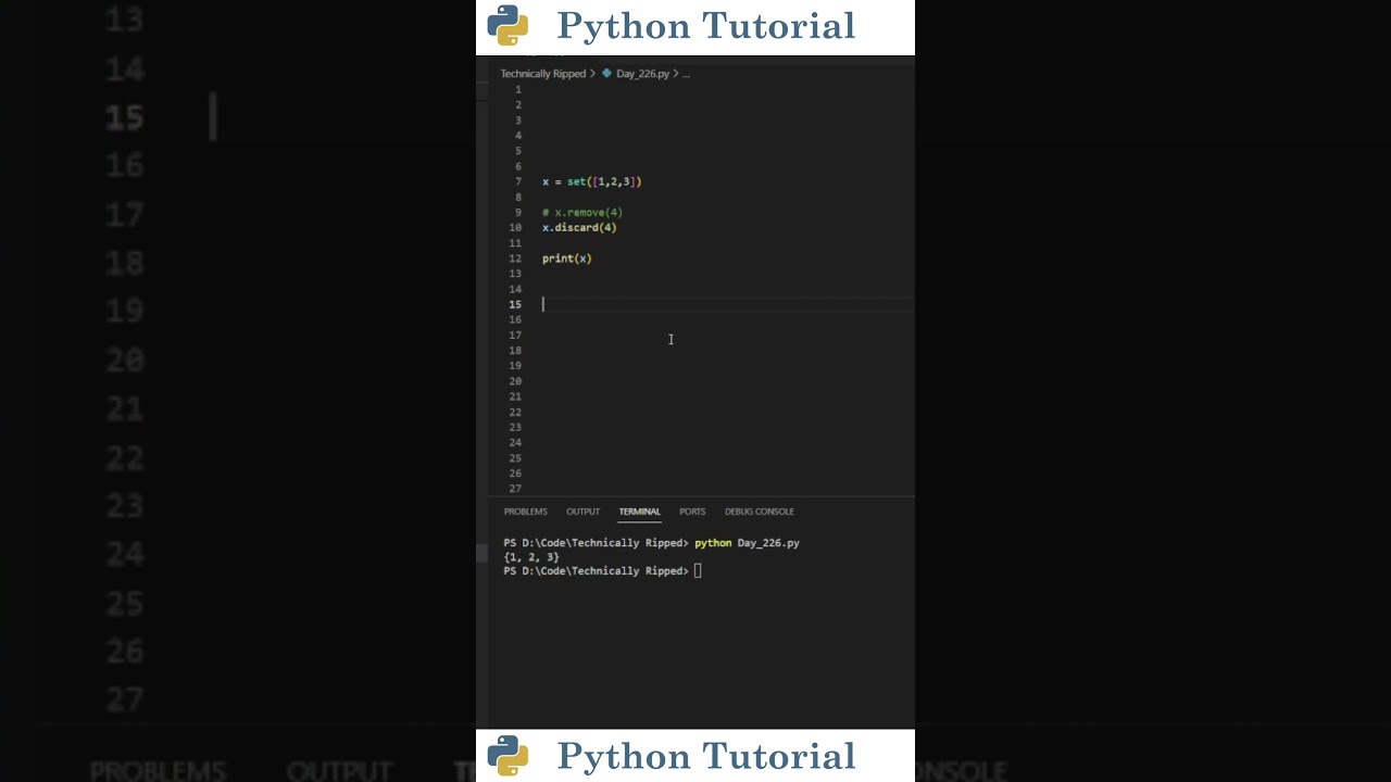 Remove vs Discard For Sets | Python Tutorial