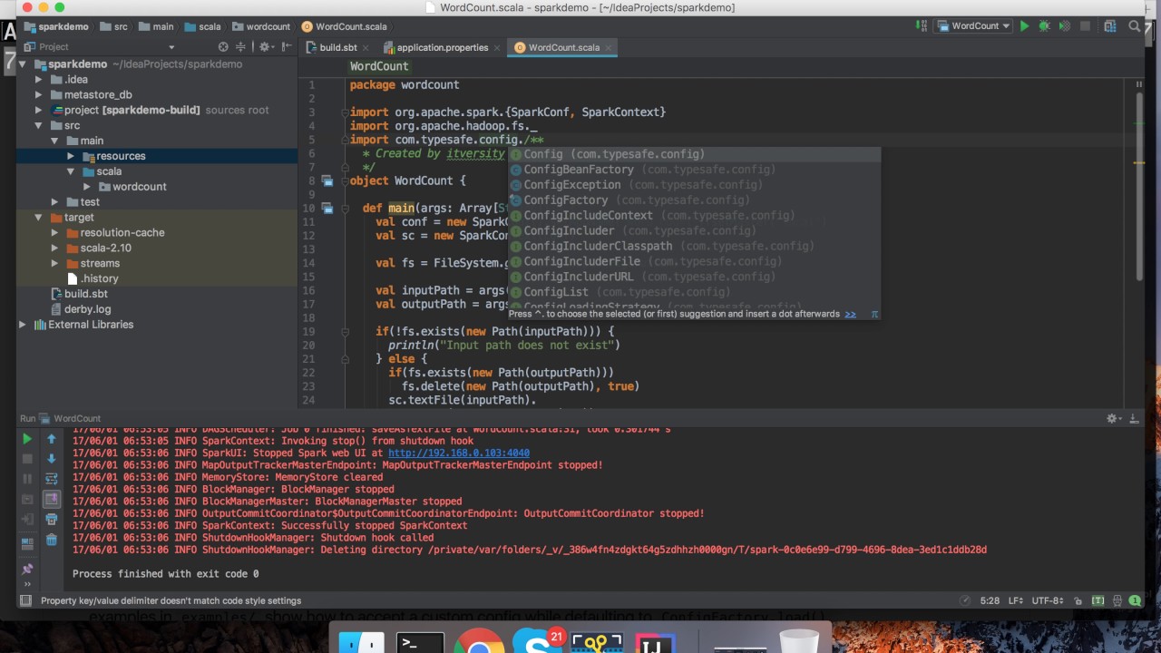 Spark - Externalize properties using typesafe config
