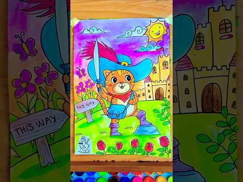 Hướng dẫn vẽ Chú Mèo 😼 Đi Hia | #howtodraw Cat 😼 In Boots easy #stepbystep for kids
