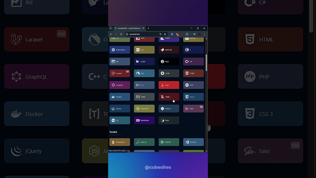 Powerful websites you should know (part 95) Cheat Sheets for almost every Programming Language