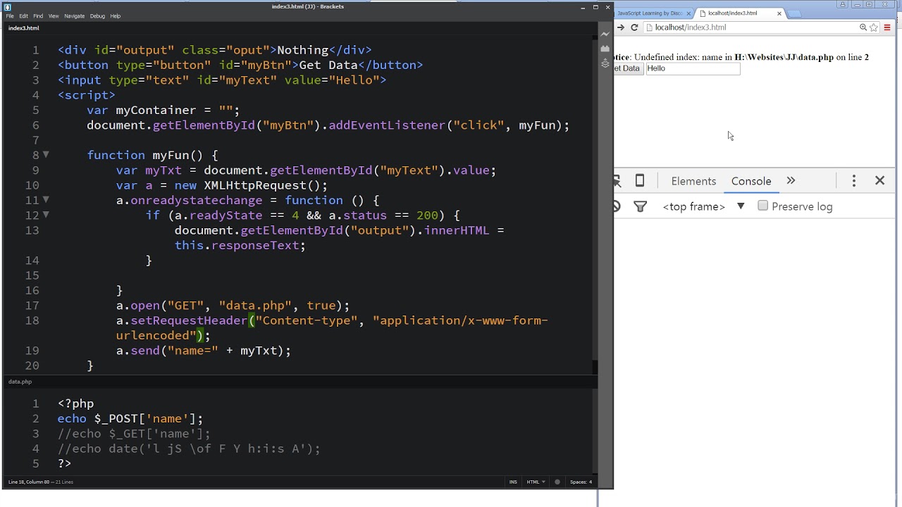 69  JavaScript AJAX post data to server