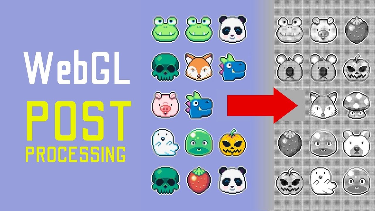 WebGL Post Processing  01 - Setting up postprocessing with WebGLFramebuffer, Grayscale effect shader